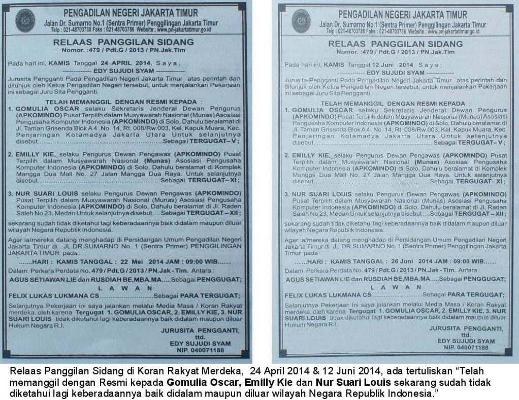 Dalam Kasus Apkomindo, Tak ada Saksi Yang Miliki Bukti Kuat Pelanggaran ...