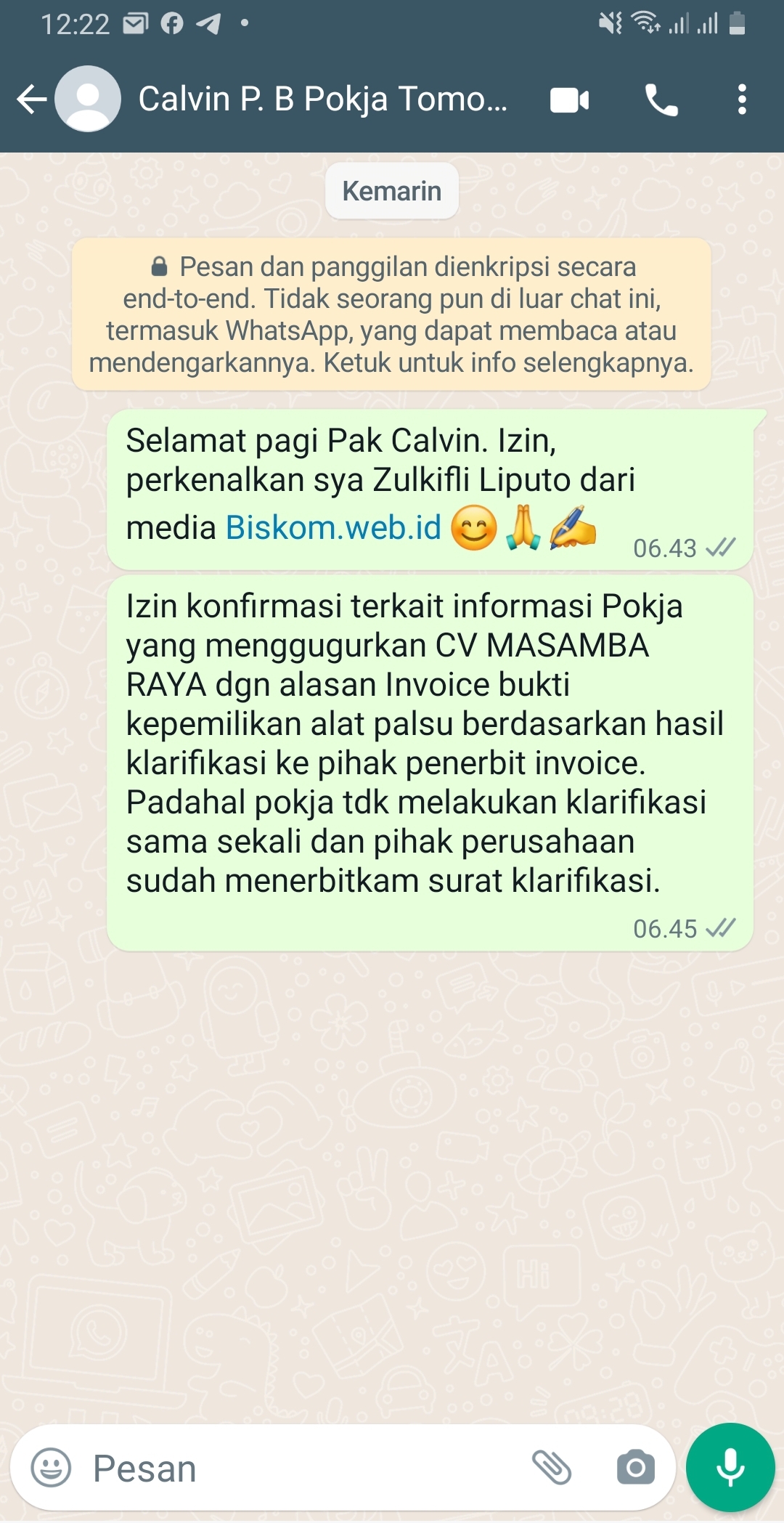 Berkas Pemenang Tender Proyek Screen House Cacat Administrasi, Karel Lala Sebagai KPA dan Pokja ...